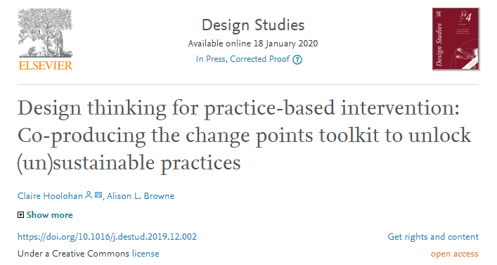 Design thinking for practice-based intervention – Change Points